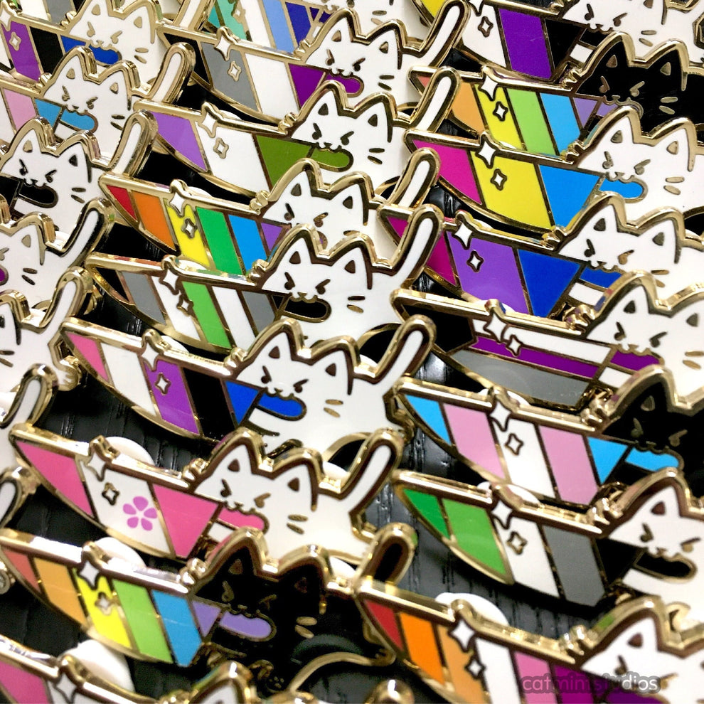 Pride Knife Cat Enamel Pins – Catmint Studios