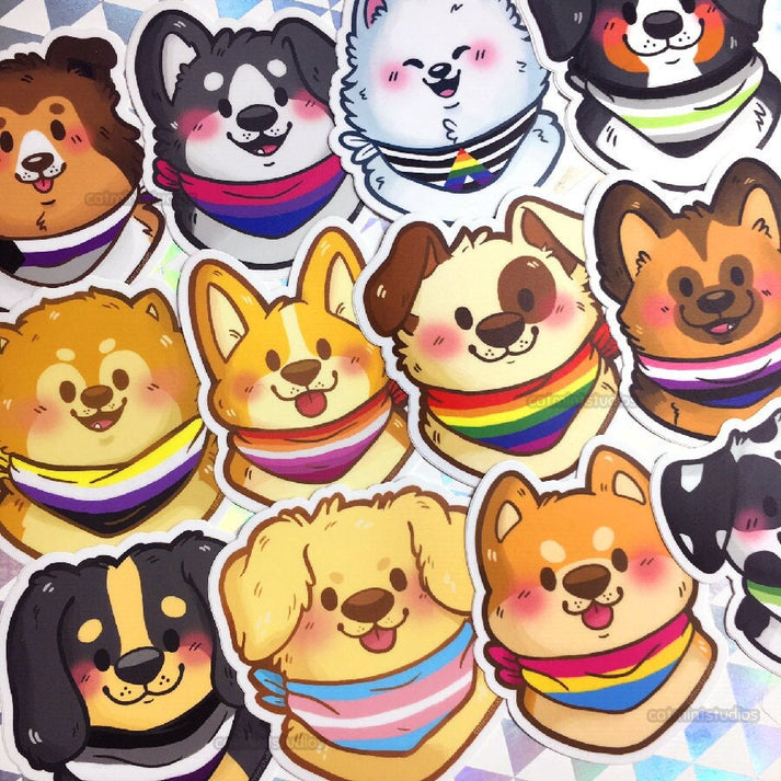 Pride Puppies Vinyl Stickers – Catmint Studios